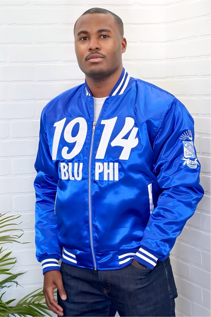 1914 Blu Phi Sigma Bomber Jacket – My Greek Boutique
