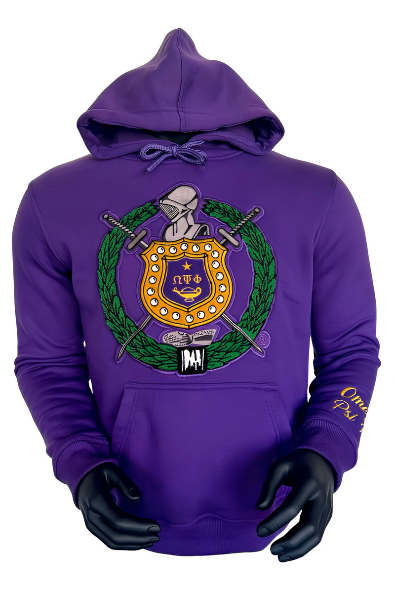Purple Omega Shield Chenille Hoodie – My Greek Boutique